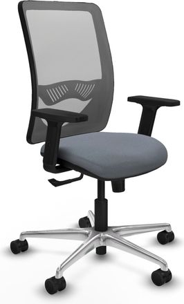 Piqueras y Crespo Grauer Drehstuhl Zulema mit 2D-Armlehnen, h&ouml;henverstellbare Lendenwirbelst&uuml;tze, ausgestattet mit 3 Positionen und Schneidschaum, mit Rollen von 65 mm,