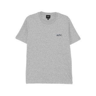 A.P.C. Carlos Stamp Logo T-Shirt - - Tops - Herren - Grau - S