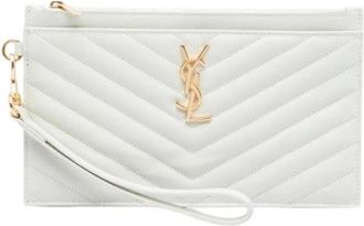 Saint Laurent Pre-owned Vintage Quilted Clutch - Femme - Pre-owned - Blanc - Taille: ONE Size