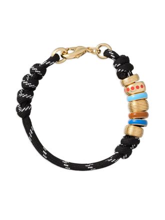 Roxanne Assoulin bracelet en corde nou&eacute;e &agrave; perles - Noir