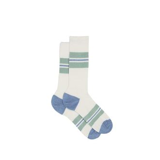 Au Printemps Paris Chaussettes hautes ray&eacute;es en coton m&eacute;lang&eacute;