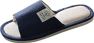 Generic Chaussures dint&eacute;rieur pour homme - Chaussures de sol pour femme - Pantoufles en lin - Pantoufles pour homme - Pantoufles de plage pour homme - En cuir