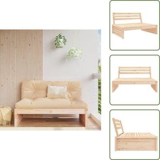 vidaXL Garten-Mittelsofa 120x80 cm Massivholz Kiefer - Gartenm&ouml;bel - Kiefernholzm&ouml;bel - Gartensofa - Lounge M&ouml;bel - Au&szlig;engartenm&ouml;bel