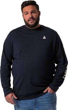 Men Plus Hommes Grandes Tailles T-Shirt Men+ Ventre Confort, Manches Longues et imprim&eacute; sur la Manche - Jusquau 8 XL Bleu Marine 8XL 834526130-8XL