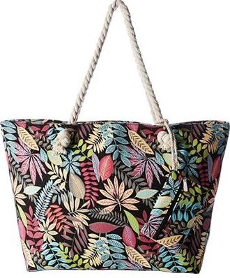 DonDon sac de plage hydrofuge avec fermeture à glissière -fleurs vintages