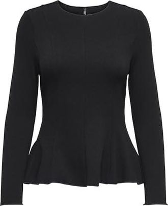 Only Onlkenya L/S Peplum Top JRS, Noir, S Femmes