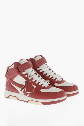 Off-white High-Top OUT OF OFFICE Two-Tone Leather Sneakers Off-White