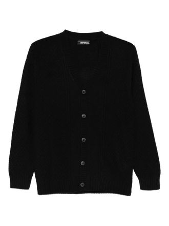 Imperial Strukturierter Cardigan mit Knopfverschluss - Schwarz