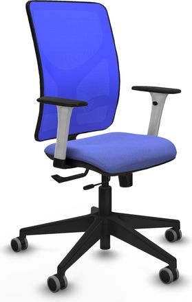 Piqueras y Crespo Gepolsterter B&uuml;rostuhl mit wei&szlig;en und schwarzen Armlehnen, h&ouml;henverstellbare Lendenwirbelst&uuml;tze, ausgestattet mit Syncro/Traslack und Schneideschaum, 