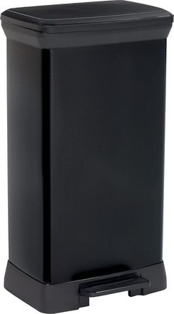 Curver Decobin Abfalleimer, 50 l, Rect Carbon, Schwarz, 80% recyceltes Material, 39 x 29 x 72 cm