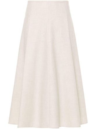 Brunello Cucinelli A-Linien-Rock mit Falten - Nude