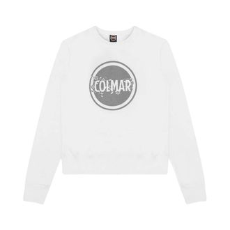 Colmar Femme, Sweatshirts et sweats à capuche, Blanc, Taille: 44 FR Pull avec Logo Pailleté