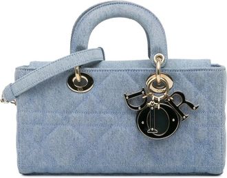 Dior Hobo Bags - Small Denim Macrocannage Lady D Joy - Gr. unisize - in Blau - für Damen