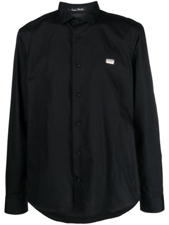 Philipp Plein chemise Sugar Daddy &agrave; appliqu&eacute; t&ecirc;te de mort - Noir