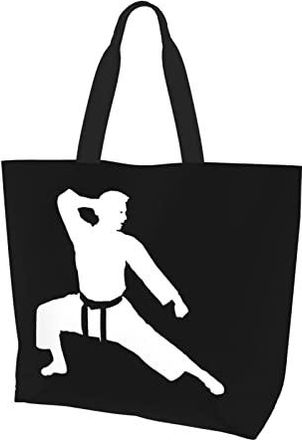 AOOEDM Karate Belt Ladies Canvas Tote Sac &agrave; provisions r&eacute;utilisable