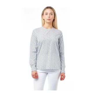 Bagutta Bedruckte Bluse mit Langen &Auml;rmeln und Kn&ouml;pfen - - Blouses & Shirts - Damen - Wei&szlig; - L