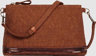Vanessa Bruno Pochette Zipp&eacute;e En Lin Brique