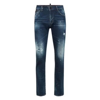 Philipp Plein Homme, Jeans, Bleu, Taille: W33 Jeans Coupe Super Droite 5 Poches
