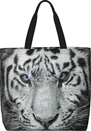 Generic Sac De Courses Tigre Noir Et Blanc Sac &Agrave; Provisions R&eacute;utilisable De Grande Capacit&eacute; Sacs &Agrave; Main, Pour Filles, &Eacute;cole, Shopping, Tous Les Jours