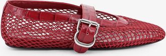 Alaia Flat leather ballerinas with crocodile effect - ALAIA - gender_Woman
