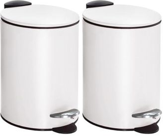 Kleine Wolke Kosmetikeimer Silence, Farbe: Wei&szlig;, Material: Metall, Gr&ouml;&szlig;e: Eimer 3 Liter (Packung mit 2)