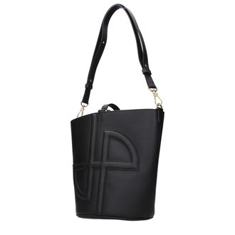 Patou Embossed Logo Leather Crossbody Bag - Black