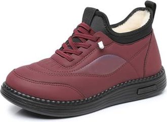 Generic Chaussures dhiver pour femmes, semelle souple, doublure peluche, antidérapantes et imperméables, entièrement doublées de fourrure. (Red,39)