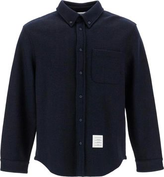 Thom Browne Homme, Chemises, Bleu, Taille: S Chemise Oversize Boutonn&eacute;e