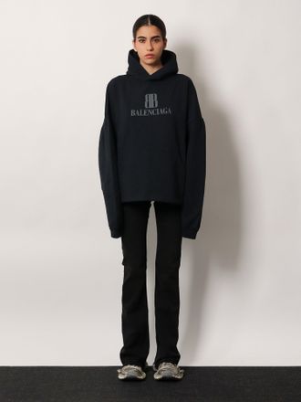 Balenciaga Womens Sweatshirt Cropped Cotton Black Sweatshirts Sweater