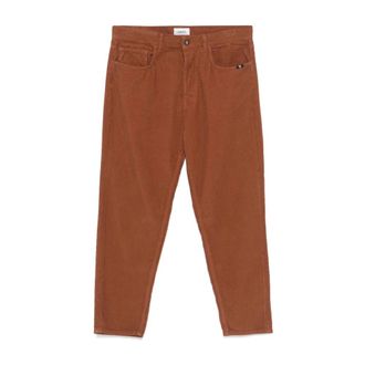 Amish Braune Baumwoll-Jeremiah-Jeans mit gesticktem Logo - - Jeans - Herren - Braun - W30