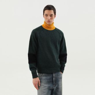 1989 STUDIO Gr&uuml;ner und gelber Rollkragenpullover