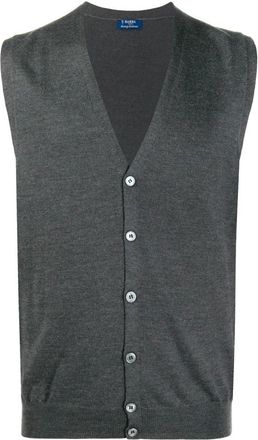 Barba Cardigan &agrave; col en V - Homme - Vestes - Gris - Taille: 2XL