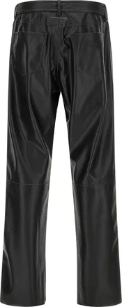 Maison Margiela Leather-Effect Five-Pocket Trousers - Black