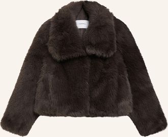 Comma Comma Kunstfell-Jacke braun