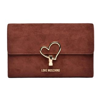 Love Moschino Sac &agrave; bandouli&egrave;re effet daim - Femme - Sacs - Orange - Taille: ONE Size