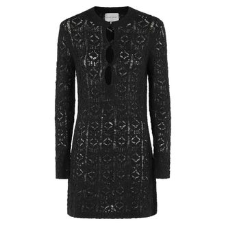 Loulou Studio Elegantes Kleid mit Spitzenstickerei - - Dresses - Damen - Schwarzk - L