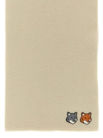 Maison Kitsun&eacute; Virgin Wool Scarf - White