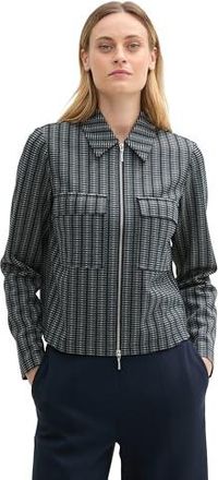 Tom Tailor 1043868 Blazer, 36552-Contemporary Navy Check, L Femmes