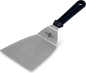 Krampouz Gewinkelter Spatel f&uuml;r Planchas oder Grillger&auml;te - Edelstahlblatt 17 cm x 12,5 cm - Gesamtl&auml;nge des Spatels 30,5 cm - Ref ASC2