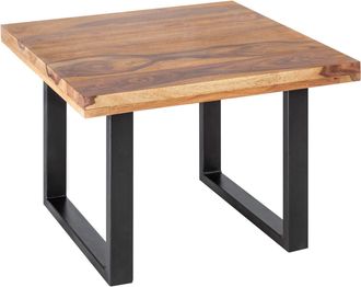 Invicta Interior Massiver Couchtisch Iron Craft 60cm Sheesham Stone Finish Industrial Design Wohnzimmertisch Tisch