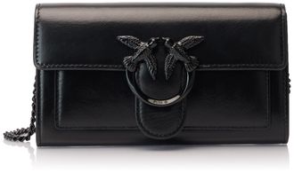 Pinko Damen Love One Wallet C Naplack Tasche, Z99b_schwarz Limousine Block Color