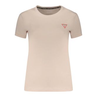 Guess Femme, Tops, Rose, Taille: 38 FR T-shirt stretch logo triangle