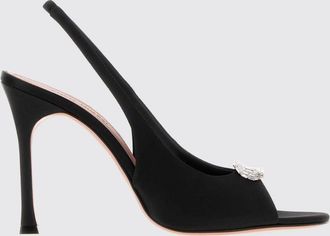 Amina Muaddi Mini Camelia Satin-Slingback-Sandalen mit Schmuckschnalle
