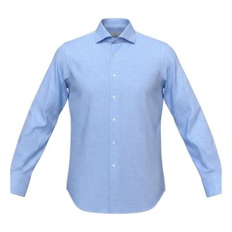 Xacus Hemd aus Baumwolle-Leinen-Mix - - Shirts - Herren - Blau - L