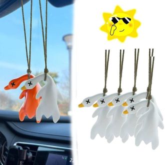 Generic Farbwechselnder Auto-Anhänger, UV-Verfärbung, Ente, Rückspiegel, hängende Dekoration, niedliche Schaukelente, Auto-Innenzubehör, ändert die Farbe in d