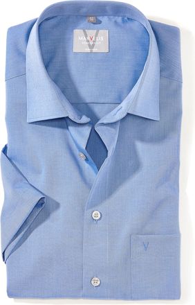 Marvelis Herren Businesshemd Kurzarm Non-Iron Comfort Fit,Chambray,New Kent,Rauchblau 13,46