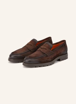 Santoni Penny-Loafer Rock braun