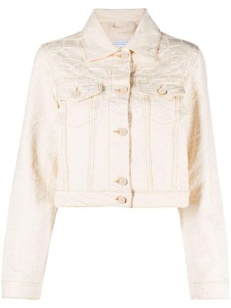 Casablanca Klassische Cropped-Jeansjacke - Nude