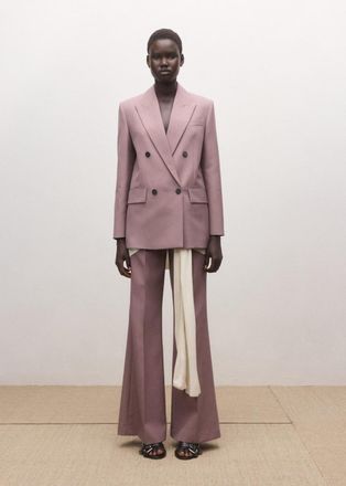 Mango Blazer costume en laine double boutonnage rose - Femme - XXS - MANGO