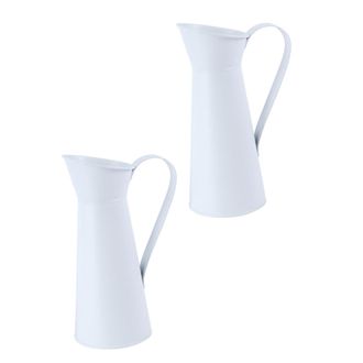 BESPORTBLE 2st&uuml;cke Teiliges Wei&szlig;e Blumenvasen Aus Eisen Einfache Modische Trockenblumenvasen F&uuml;r Garten Zuhause Und B&uuml;ro rutschfeste Pflanzgef&auml;&szlig;e Vielseitig Eins